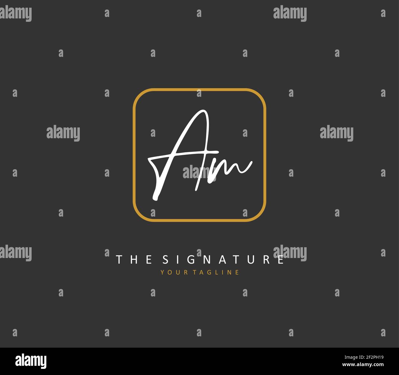 A M AM Initial letter handwriting and signature logo. A concept ...