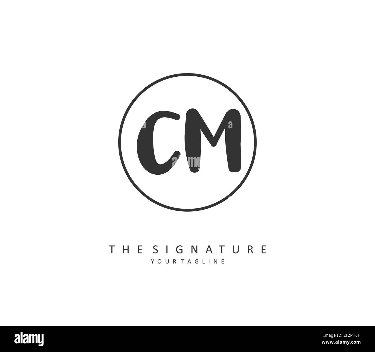 C M CM Initial letter handwriting and signature logo. A concept ...