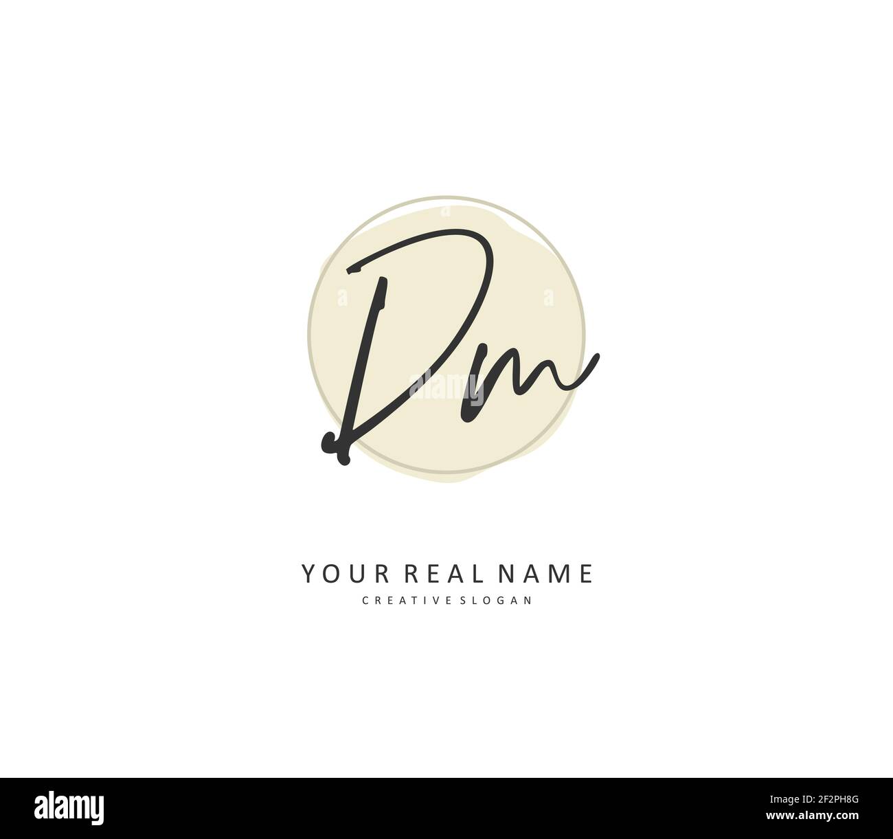 D M DM Initial letter handwriting and signature logo. A concept handwriting initial logo with ...