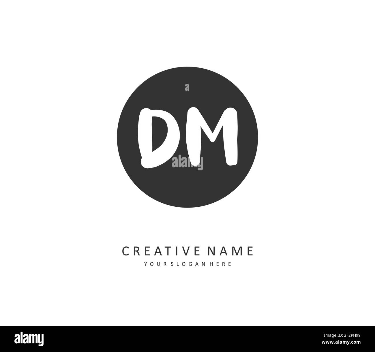 D M DM Initial letter handwriting and signature logo. A concept ...