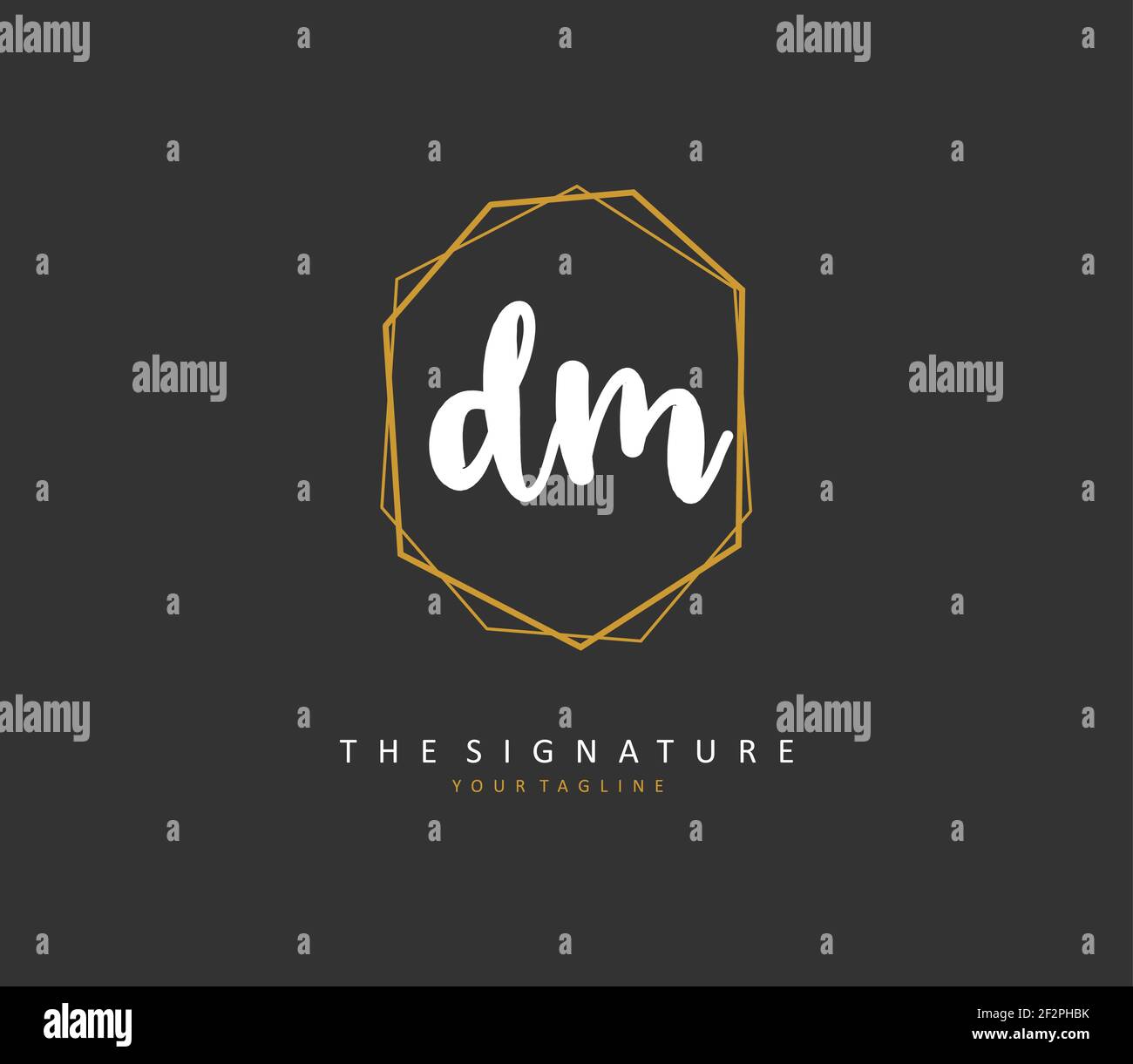 D M DM Initial letter handwriting and signature logo. A concept handwriting initial logo with ...
