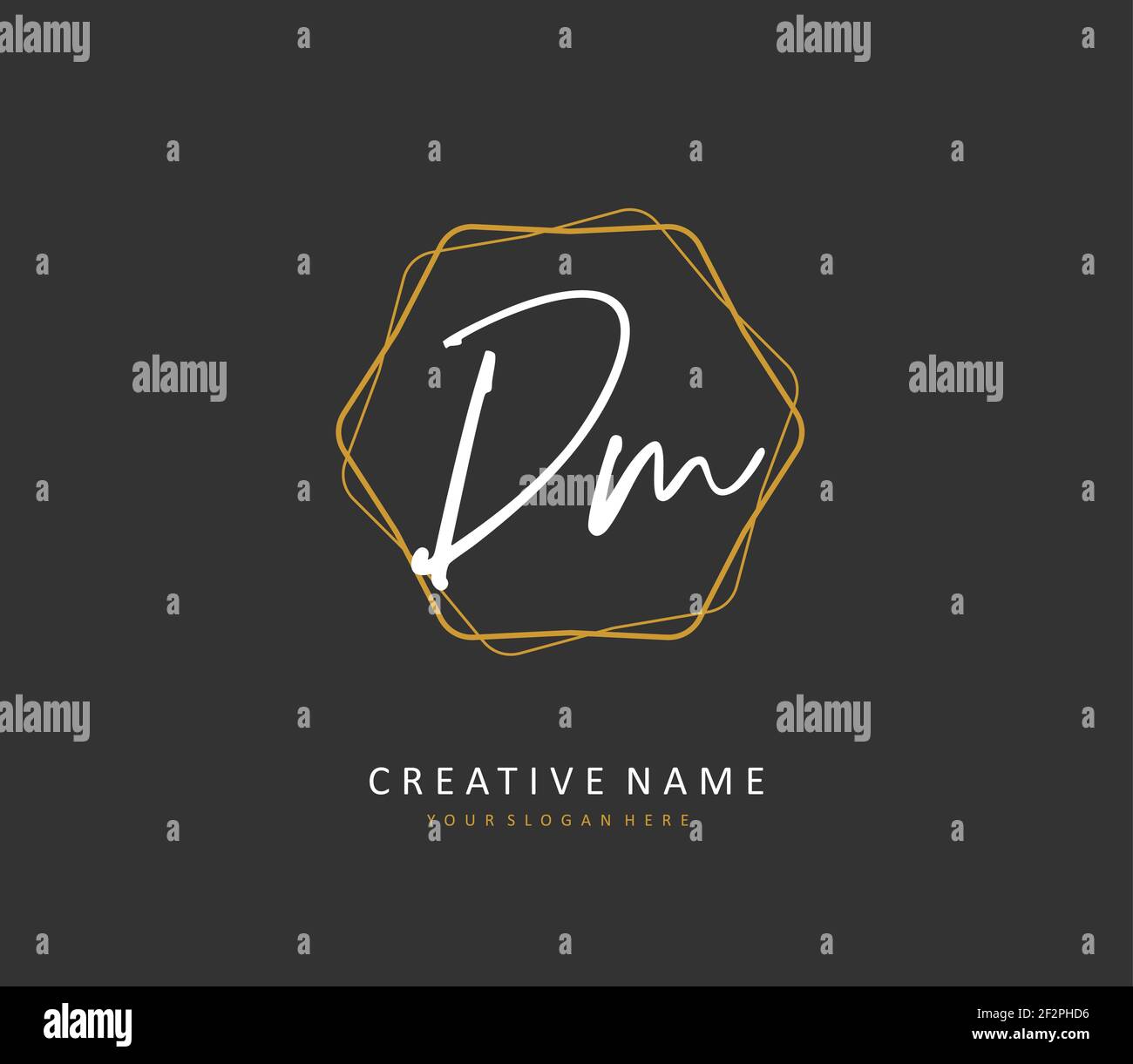 D M DM Initial letter handwriting and signature logo. A concept handwriting initial logo with ...