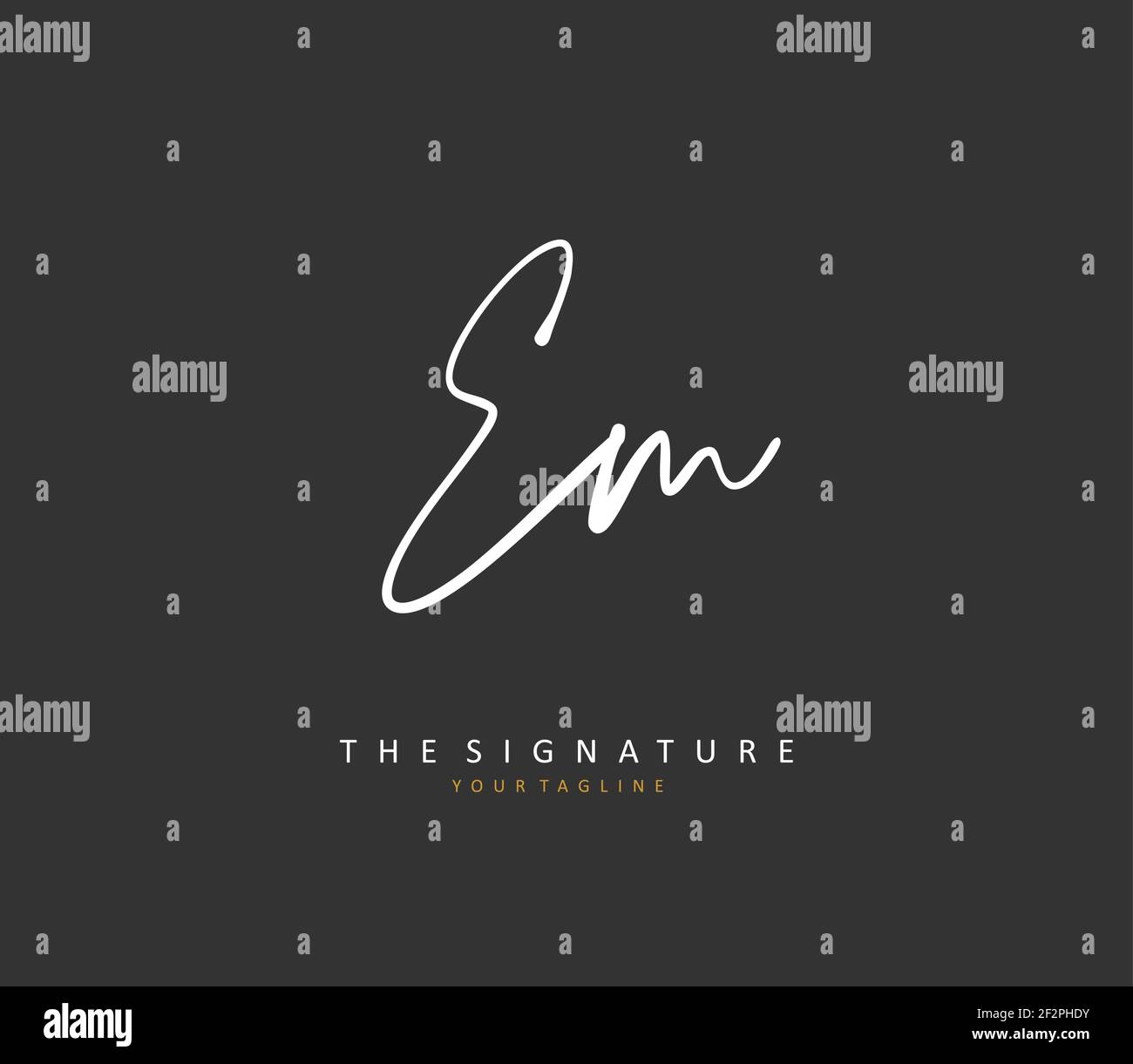 E M EM Initial letter handwriting and signature logo. A concept ...