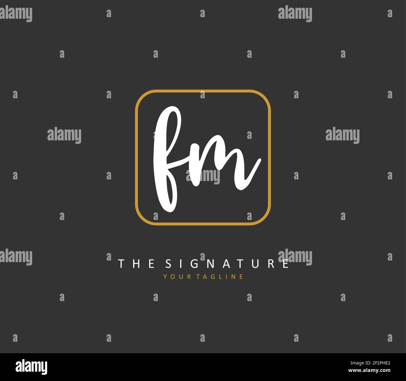 F M FM Initial letter handwriting and signature logo. A concept ...