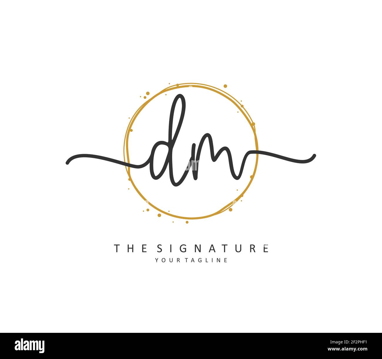 D M DM Initial letter handwriting and signature logo. A concept handwriting initial logo with ...