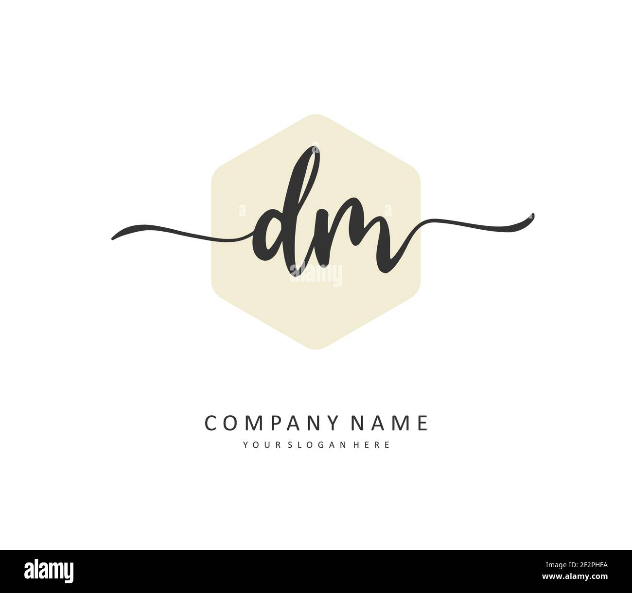 D M DM Initial letter handwriting and signature logo. A concept ...
