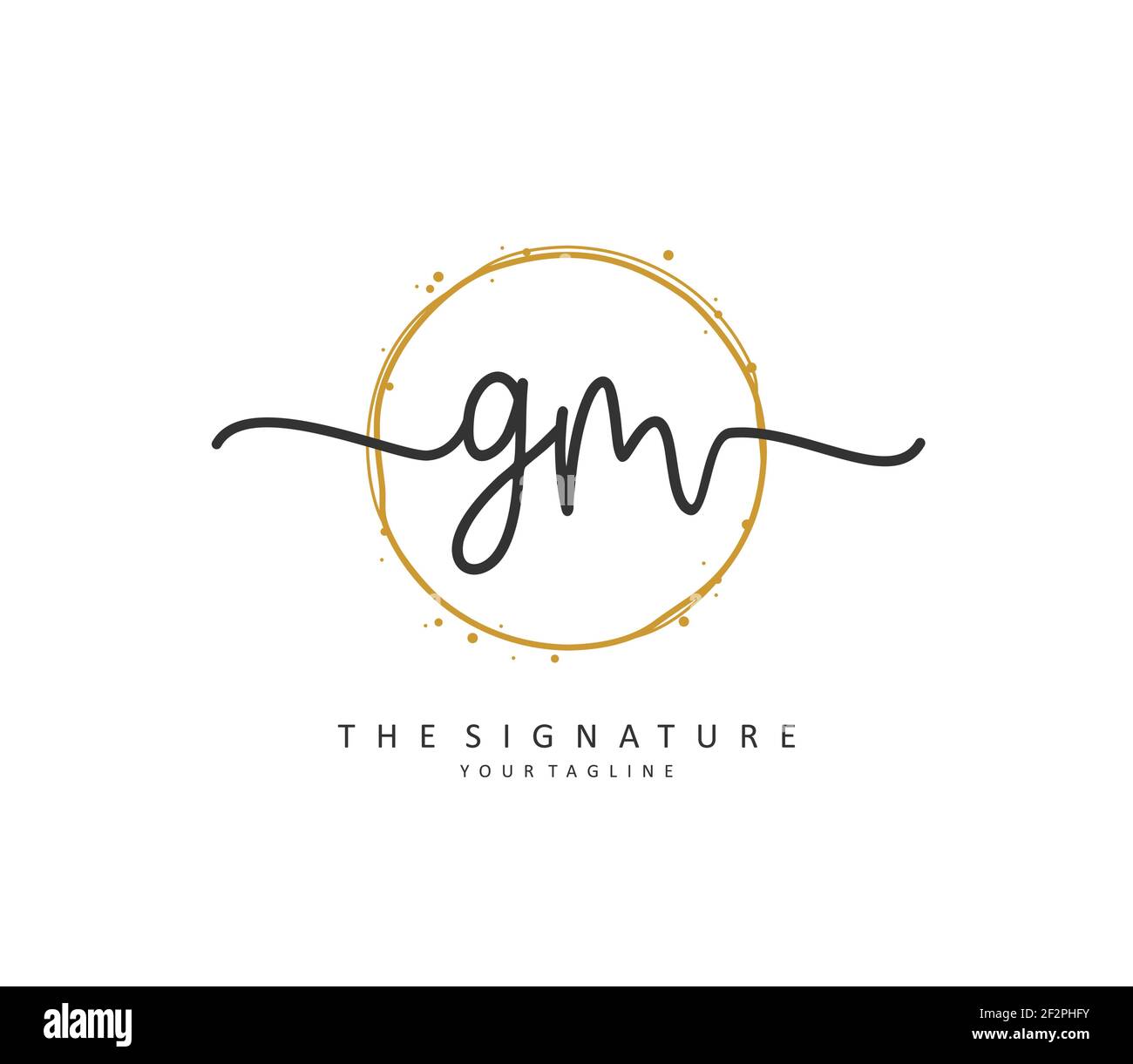 G M GM Initial letter handwriting and signature logo. A concept ...