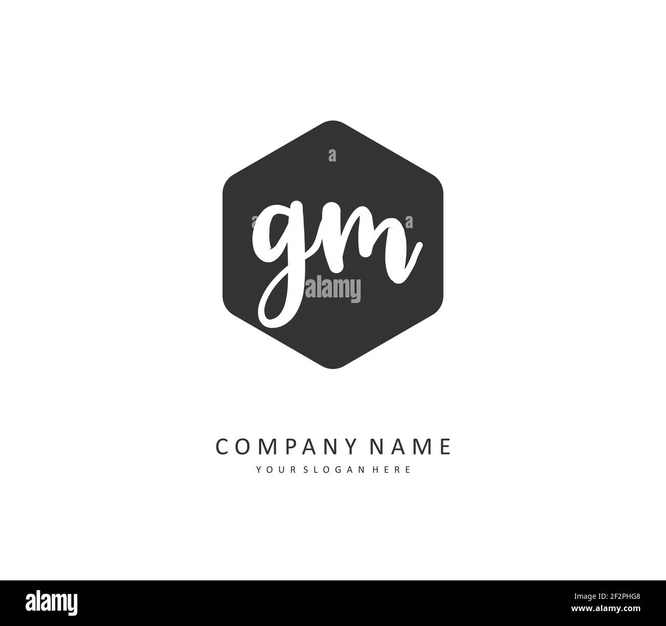 G M GM Initial letter handwriting and signature logo. A concept ...