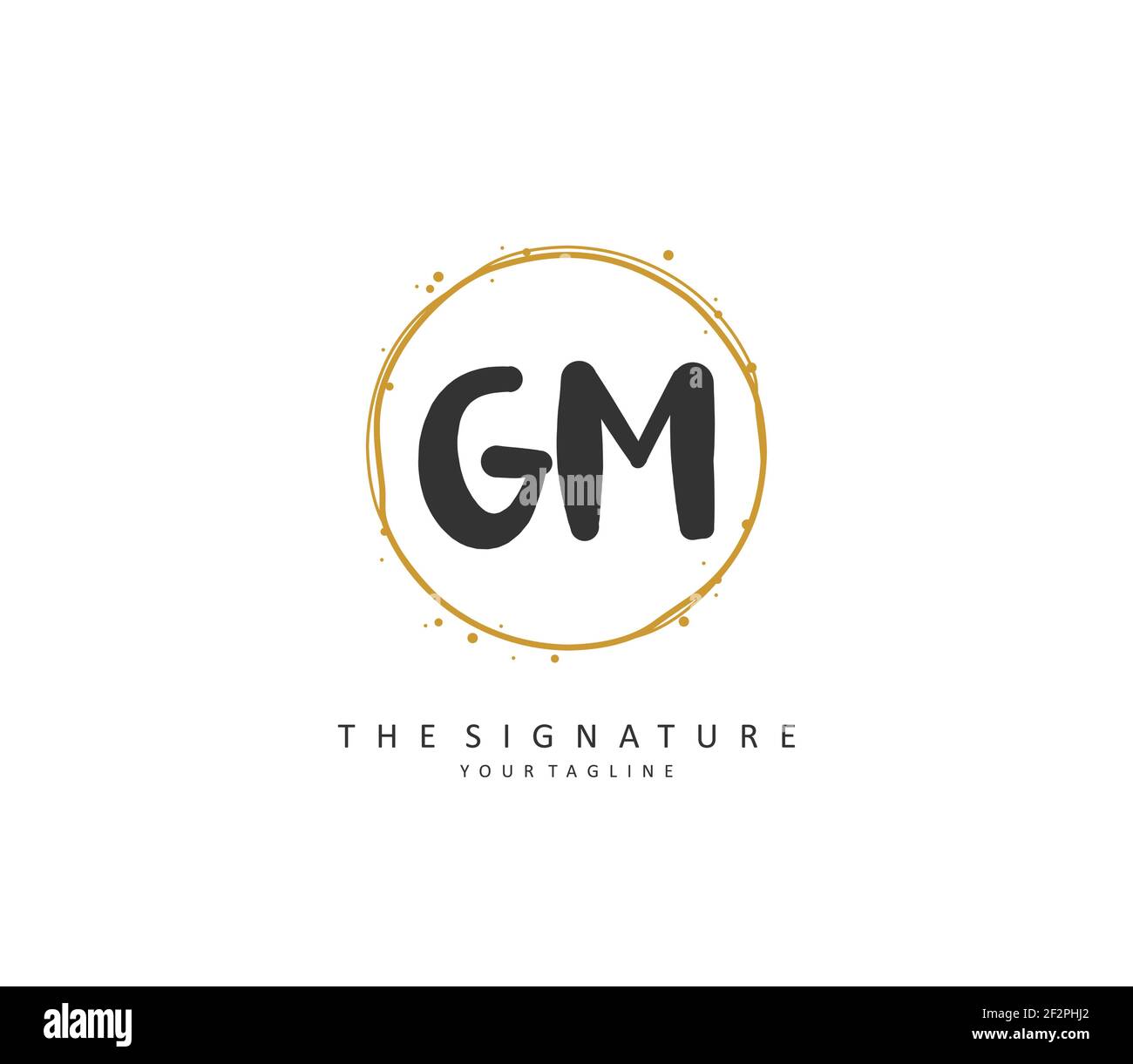 G M GM Initial letter handwriting and signature logo. A concept ...