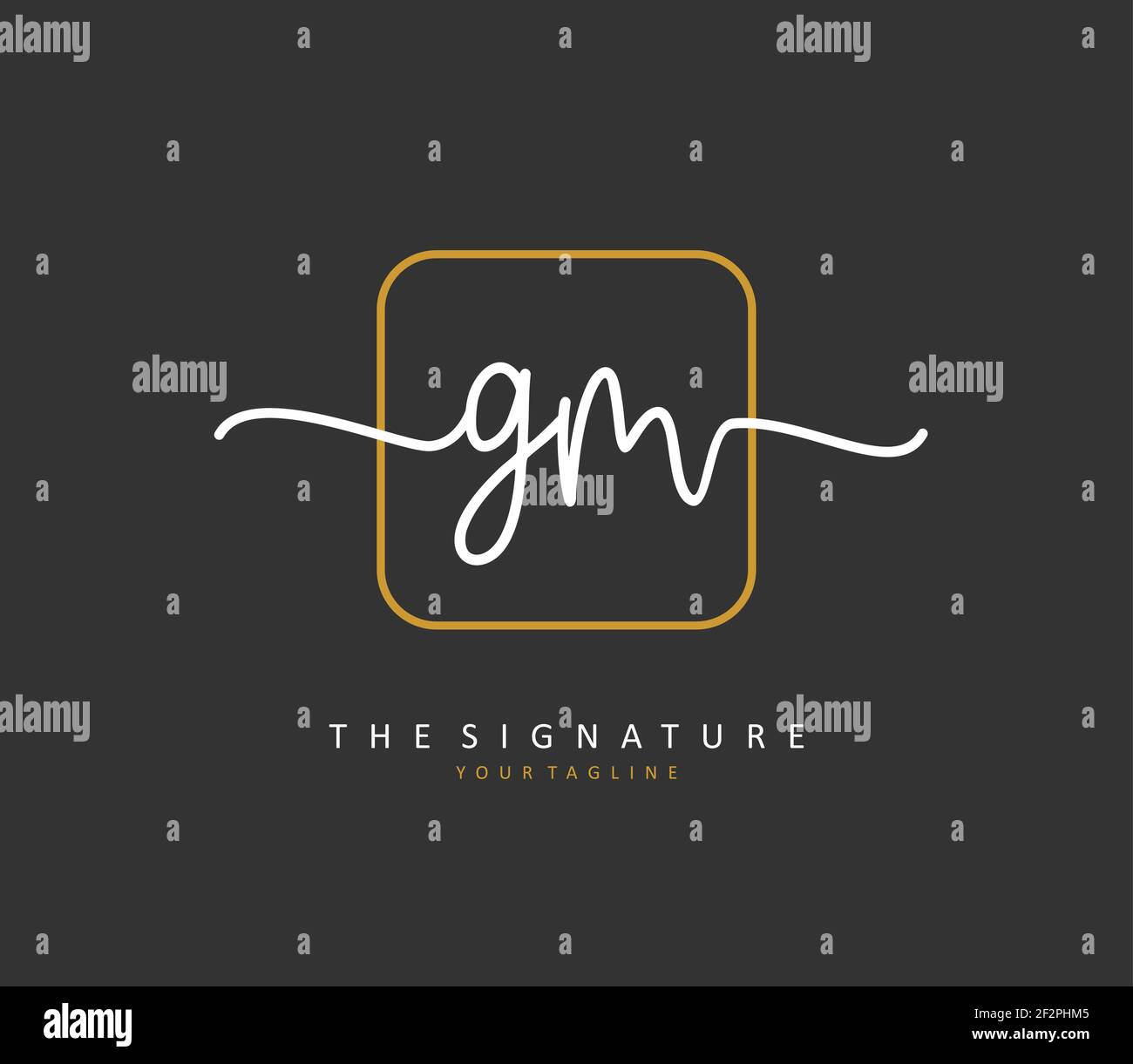 G M GM Initial letter handwriting and signature logo. A concept ...