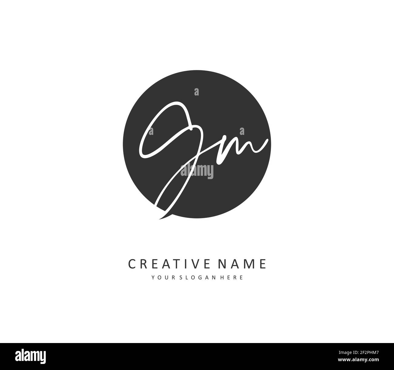 G M GM Initial letter handwriting and signature logo. A concept ...