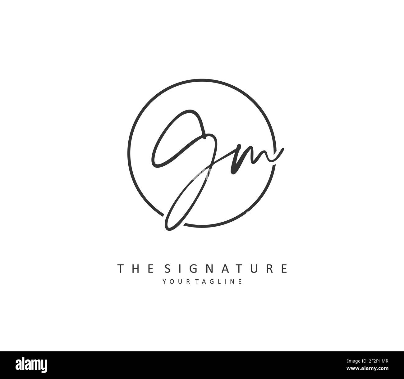 G M GM Initial letter handwriting and signature logo. A concept ...