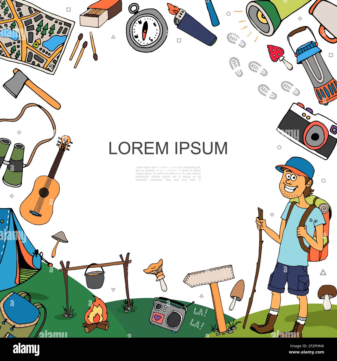 Hiking signboard Stock Vector Images - Alamy