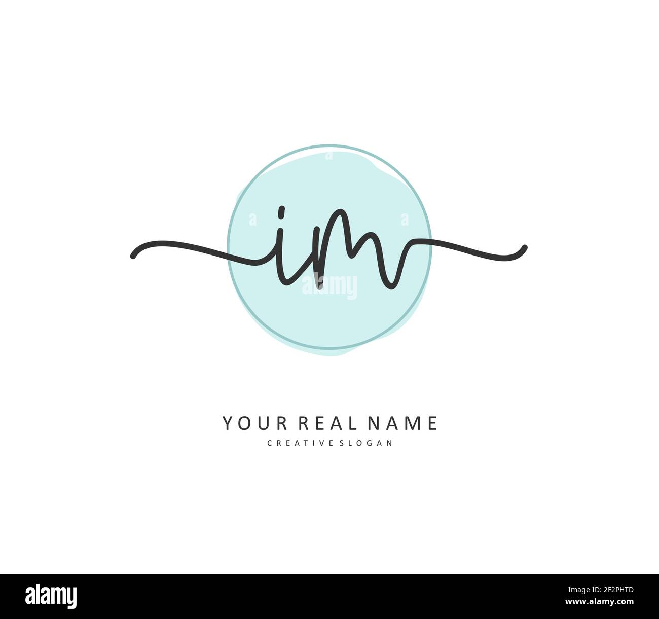 I M IM Initial letter handwriting and signature logo. A concept ...
