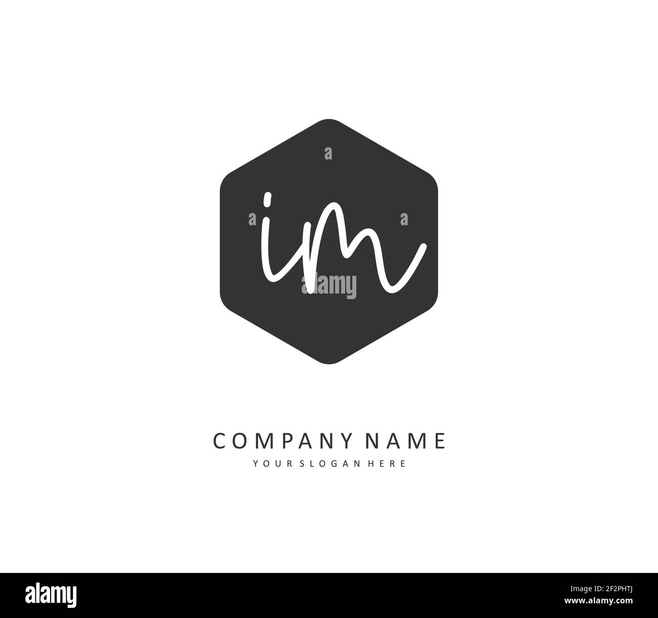 I M IM Initial letter handwriting and signature logo. A concept ...
