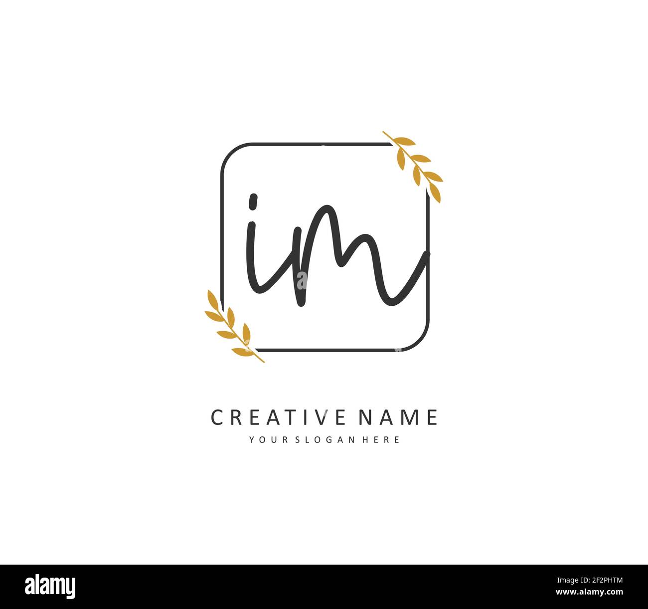 I M IM Initial letter handwriting and signature logo. A concept ...
