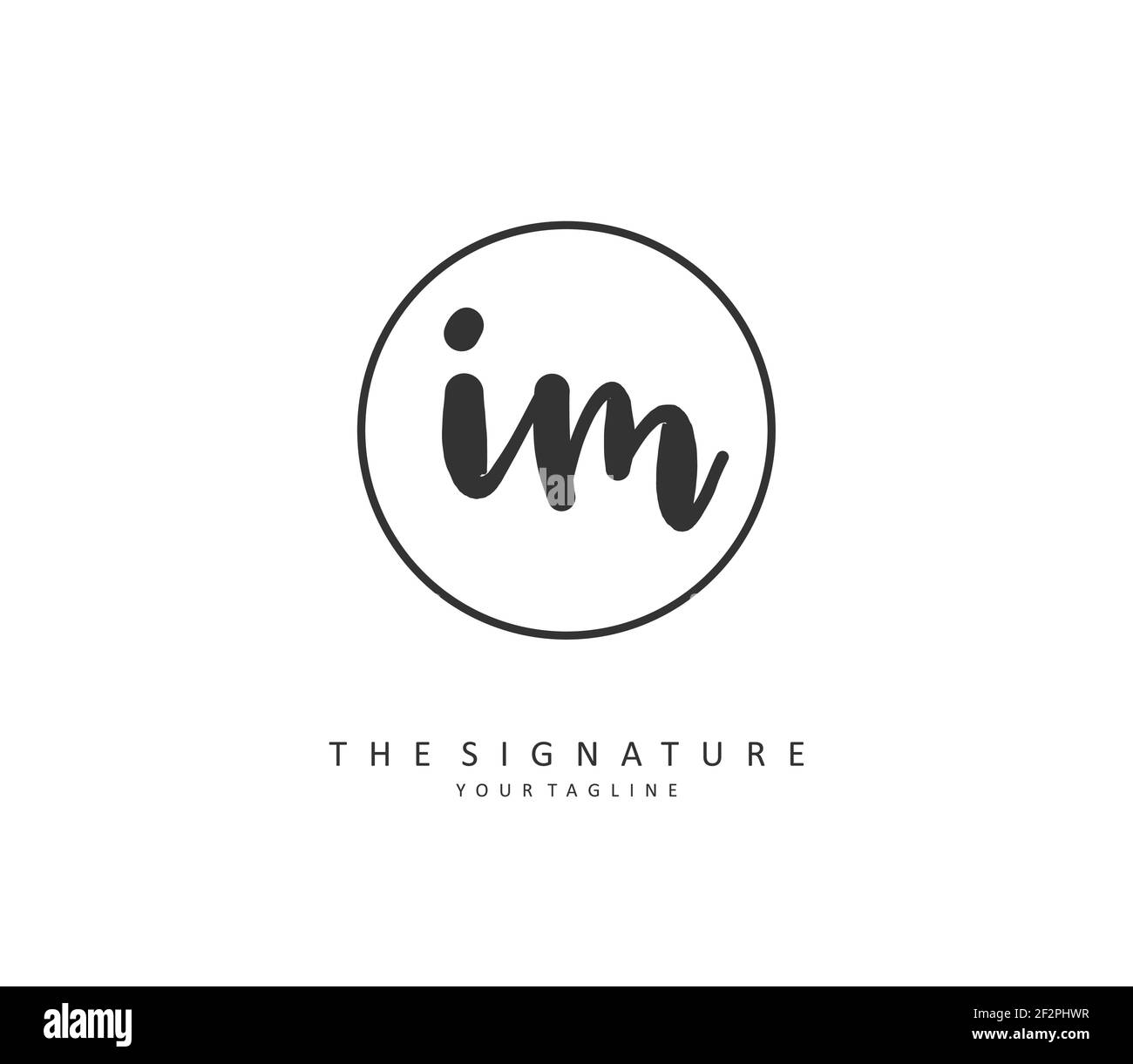 I M IM Initial letter handwriting and signature logo. A concept ...