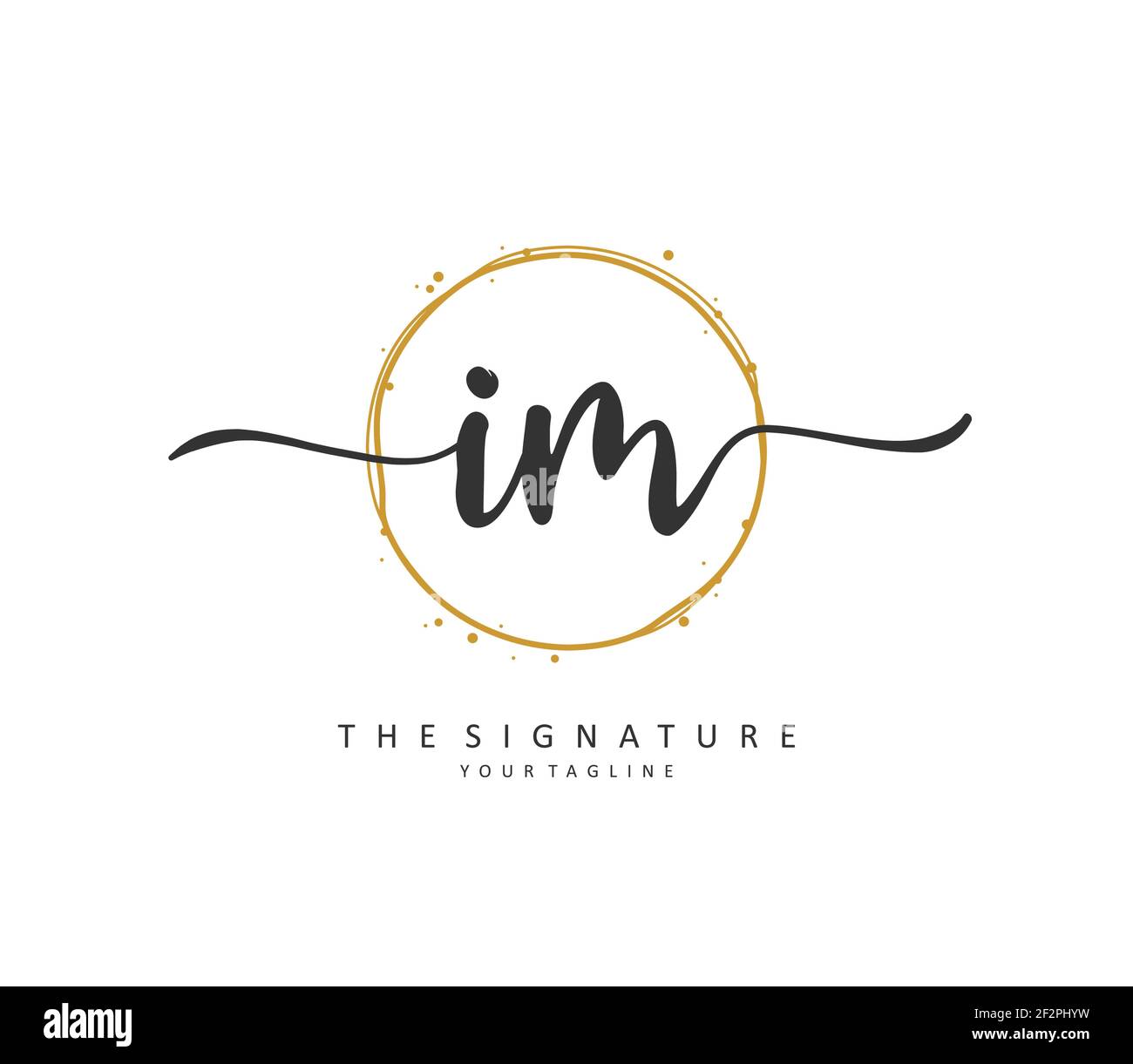 I M IM Initial letter handwriting and signature logo. A concept ...