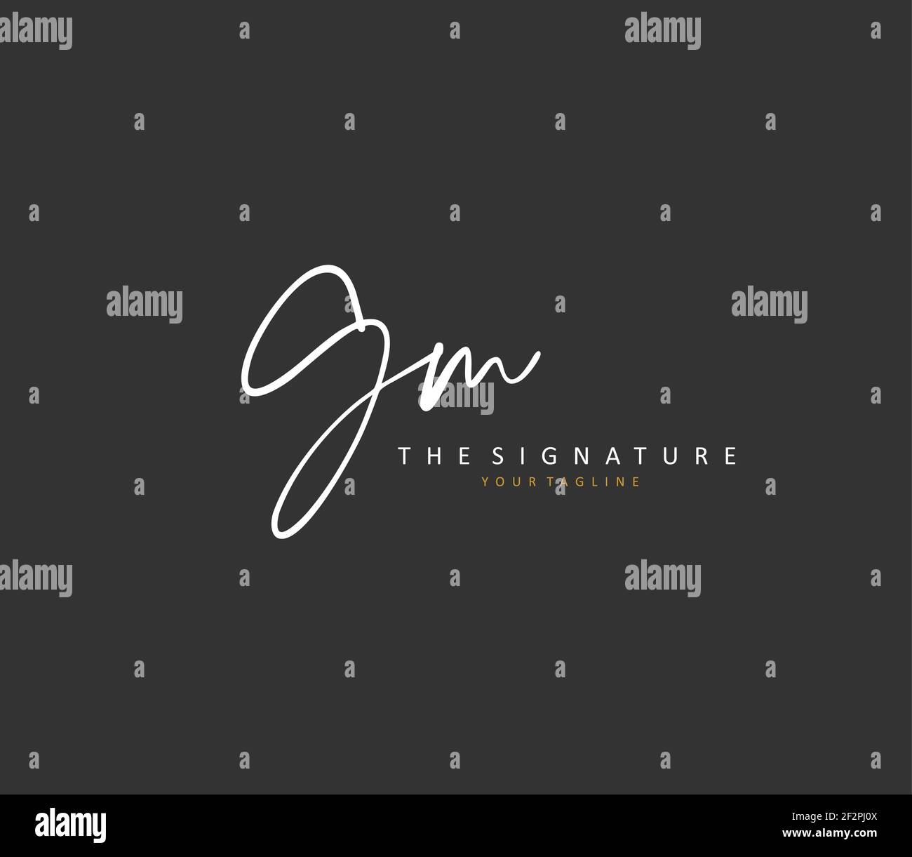 G M GM Initial letter handwriting and signature logo. A concept ...