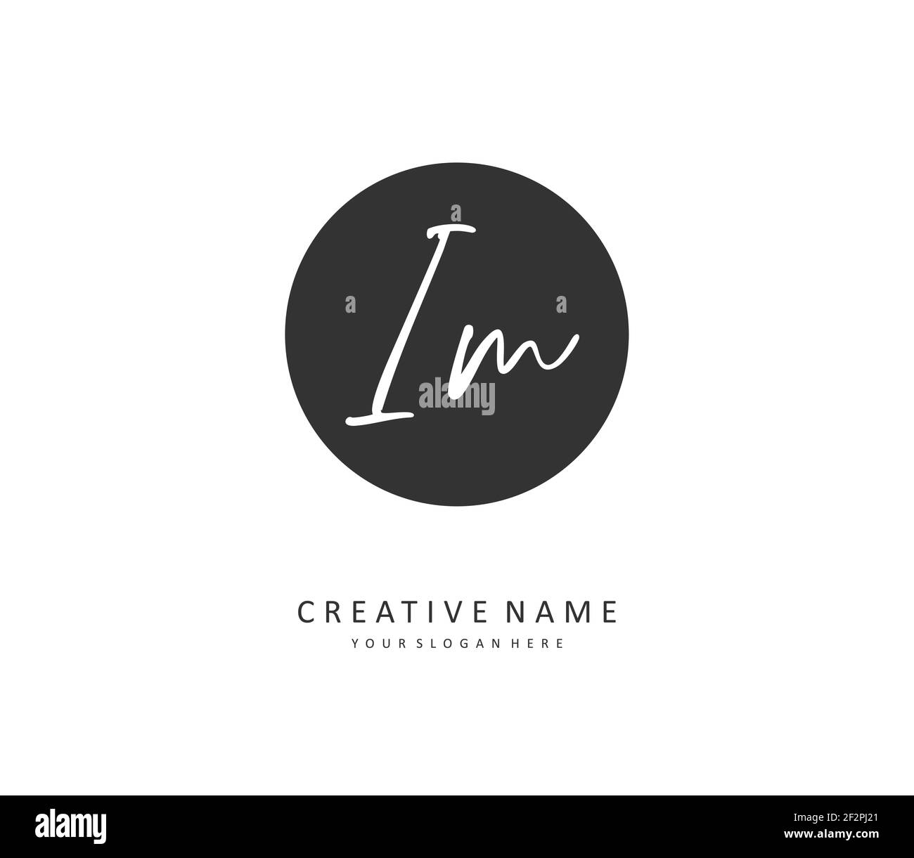 I M IM Initial letter handwriting and signature logo. A concept ...