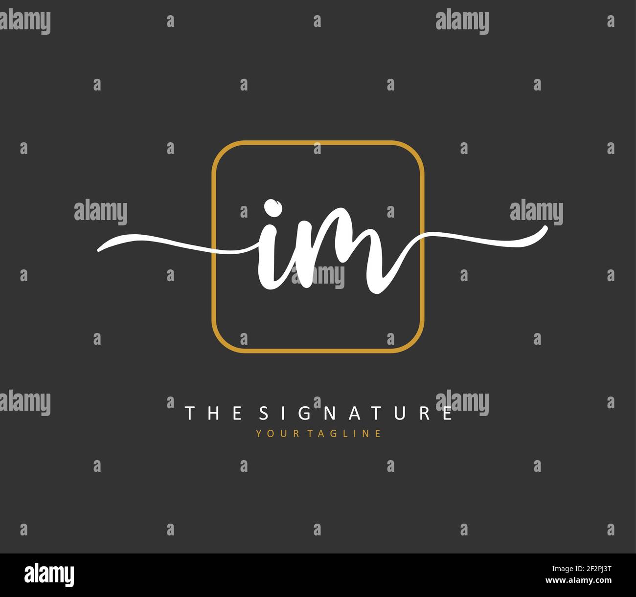 I M IM Initial letter handwriting and signature logo. A concept ...