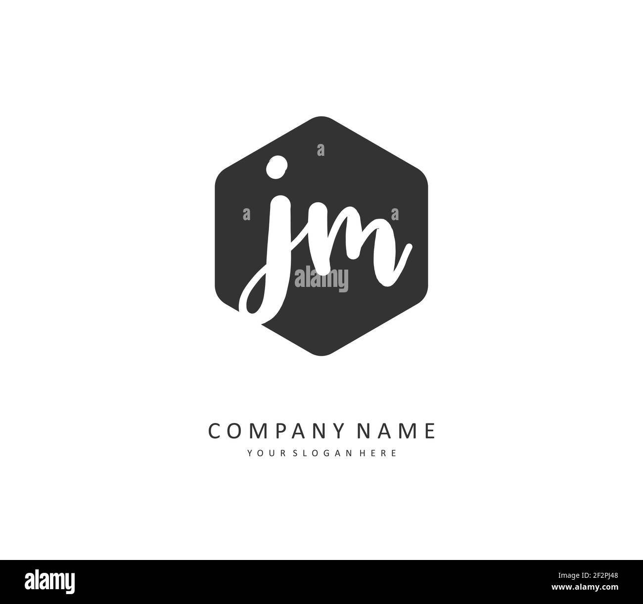 J M JM Initial letter handwriting and signature logo. A concept ...