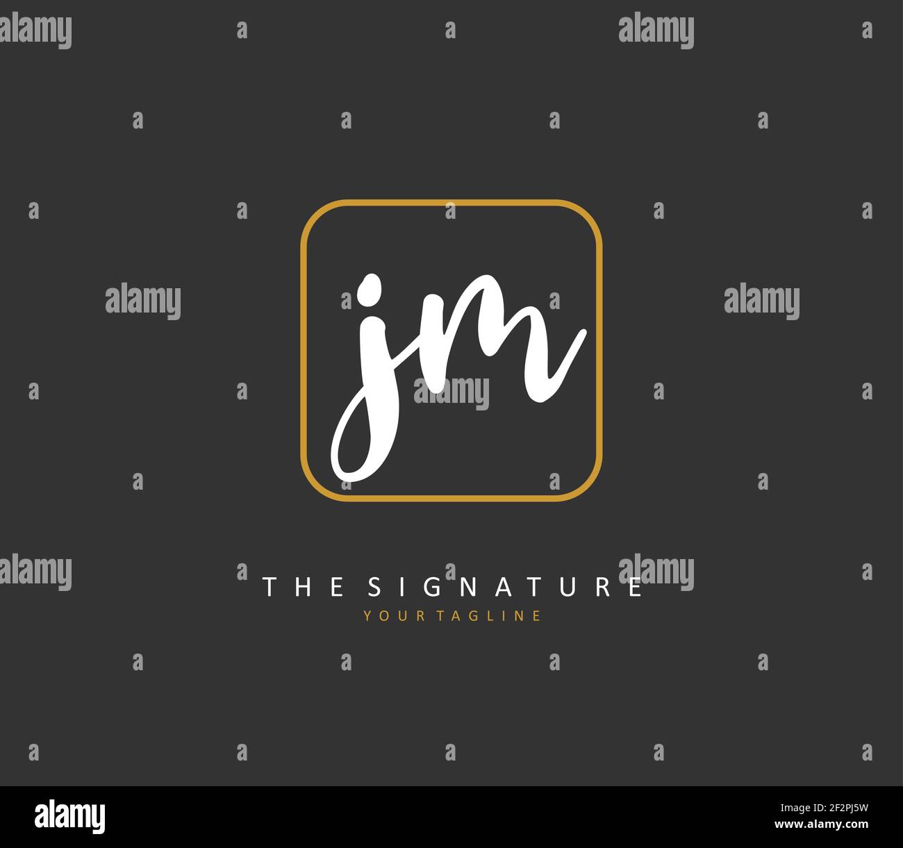 J M JM Initial letter handwriting and signature logo. A concept ...