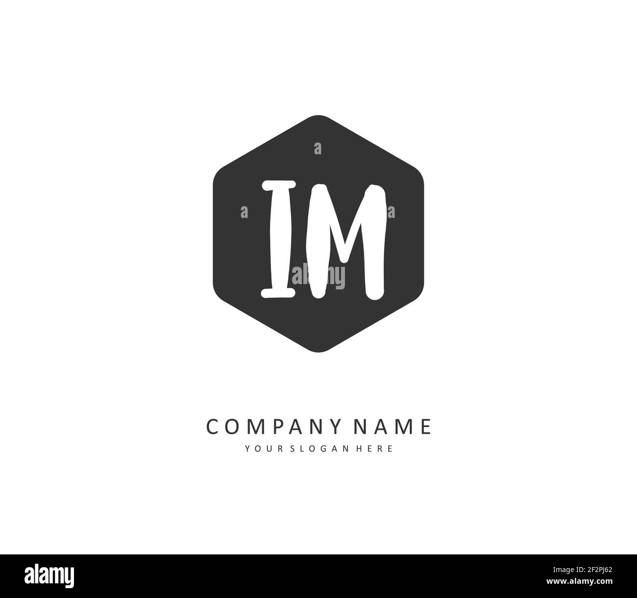 I M IM Initial letter handwriting and signature logo. A concept ...