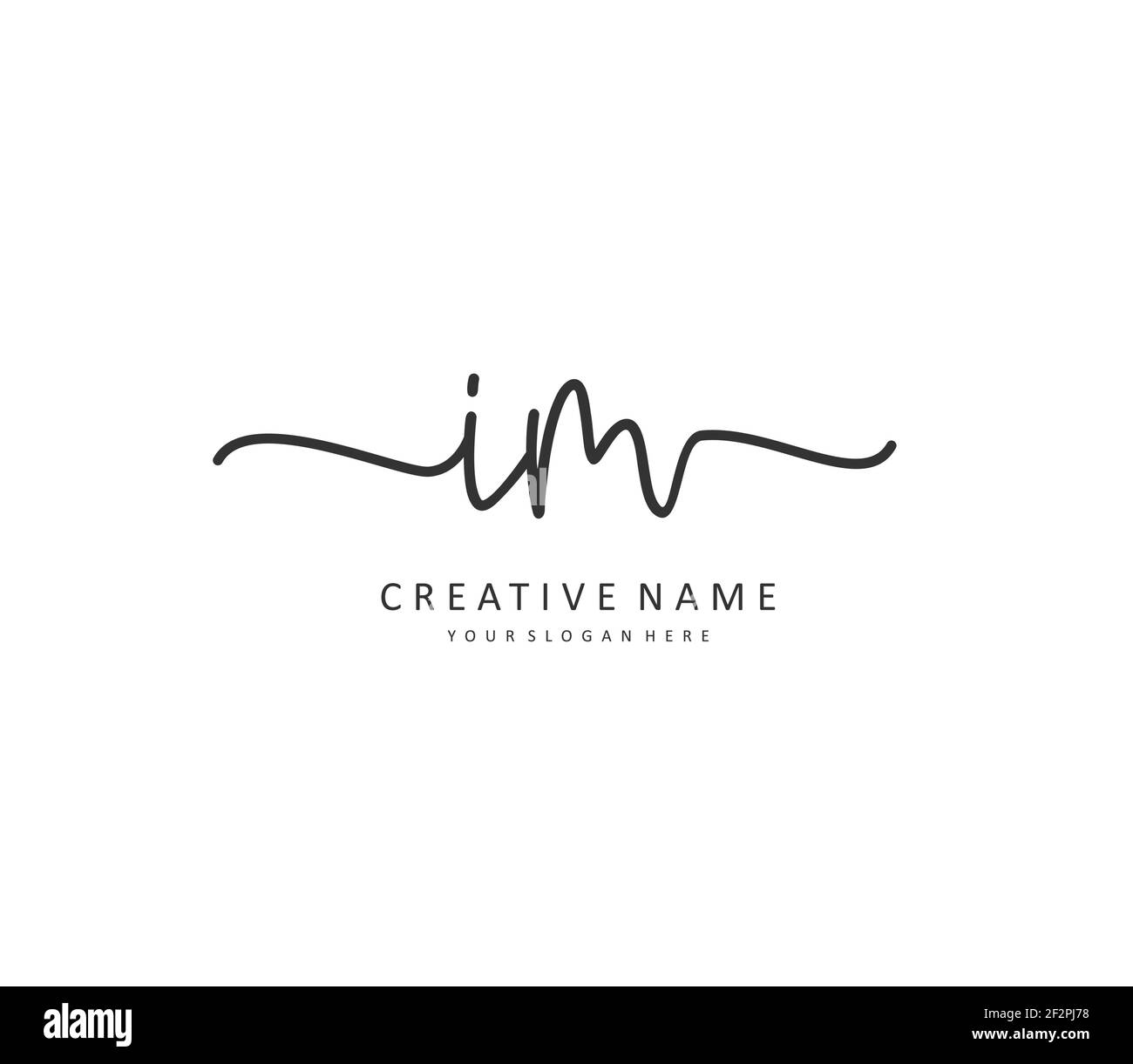 I M IM Initial letter handwriting and signature logo. A concept ...