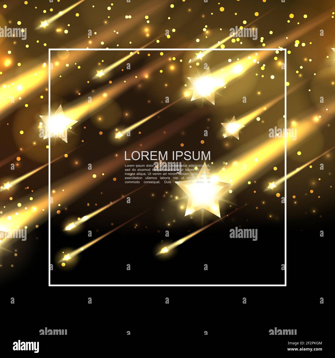 Bright award ceremony poster with frame for text and falling glowing ...