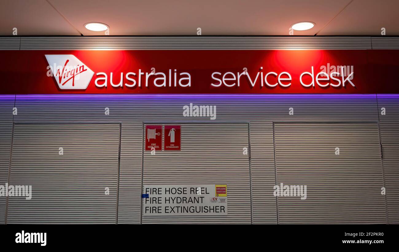 Brisbane, Queensland, Australia - March 2021: Virgin Australia service ...