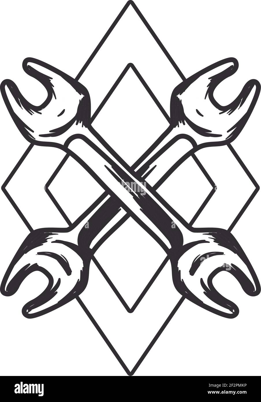 construction industrial wrenches on frame Stock Vector Image & Art - Alamy