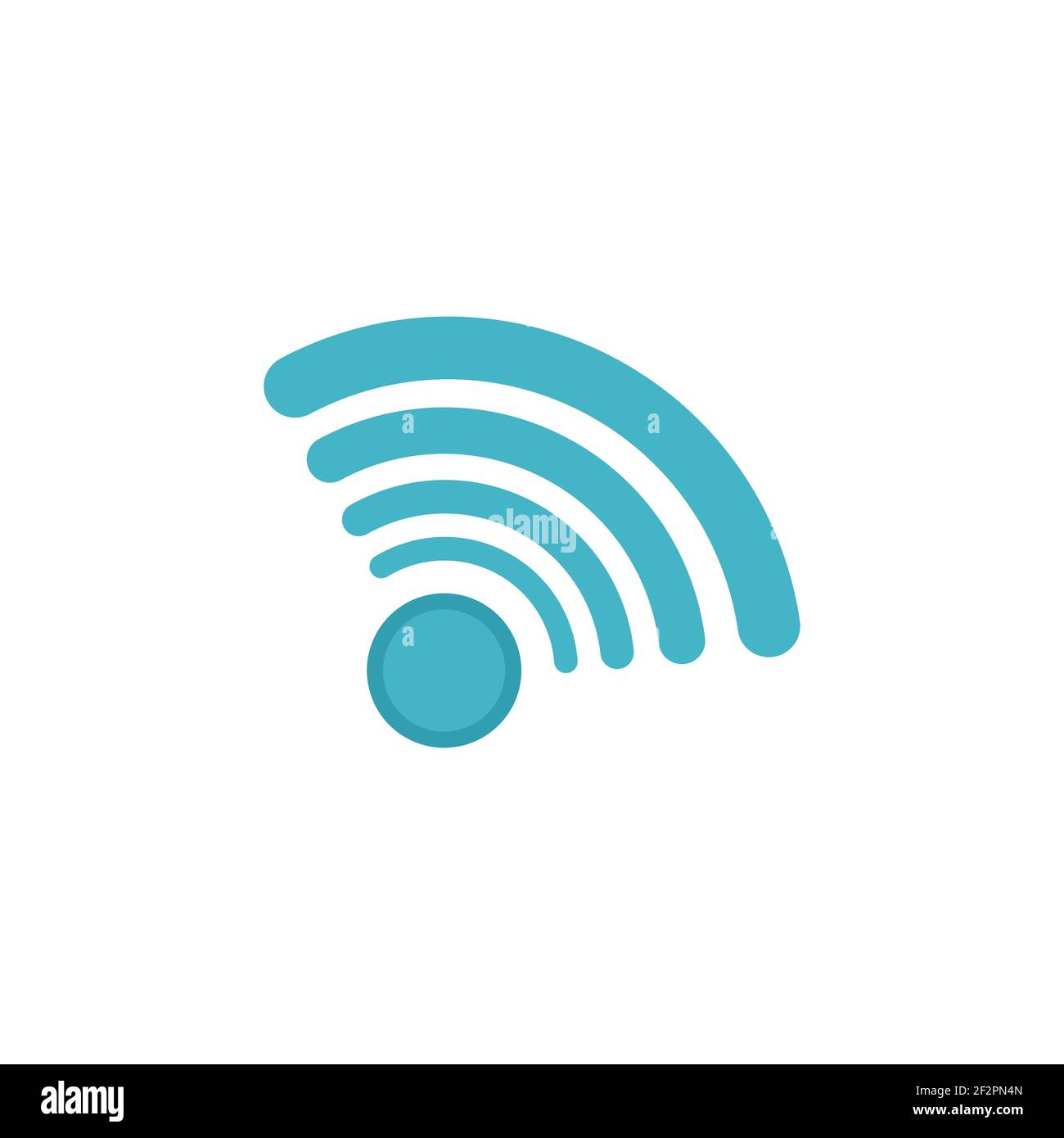 The wireless icon is in turquoise. Radio or wireless communication ...