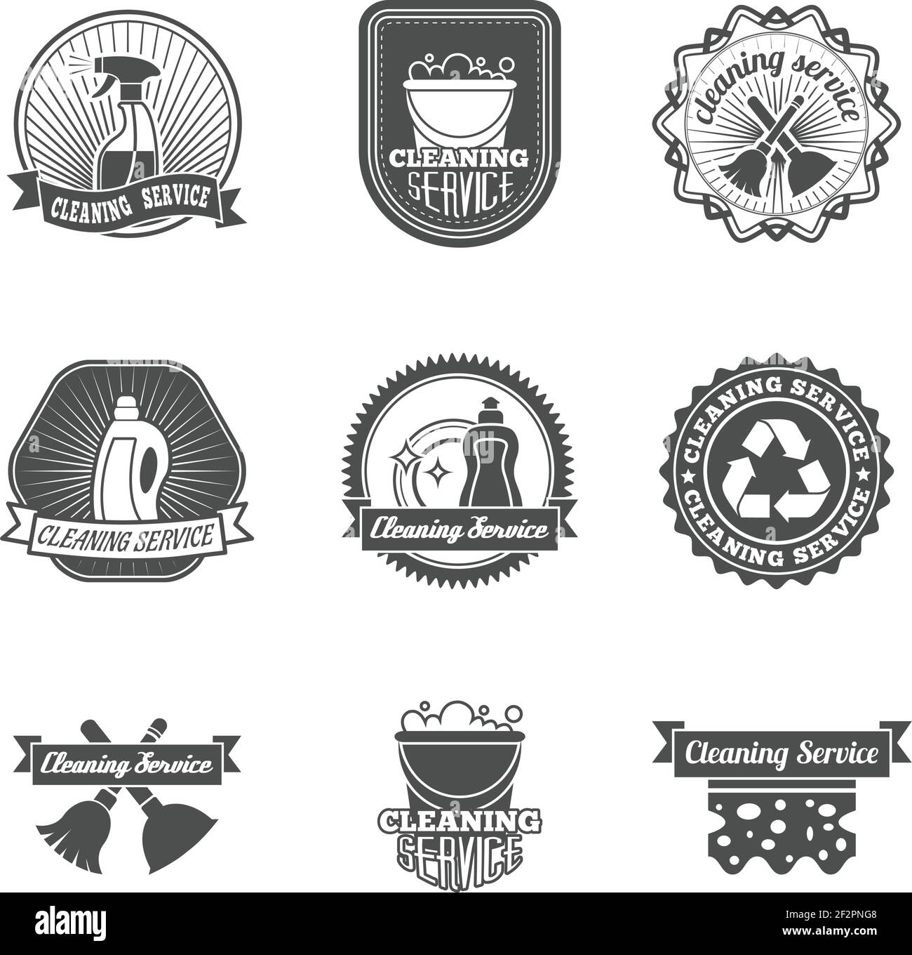 Cleaning dusting and sanitation labels set of spray cleaner bottle ...