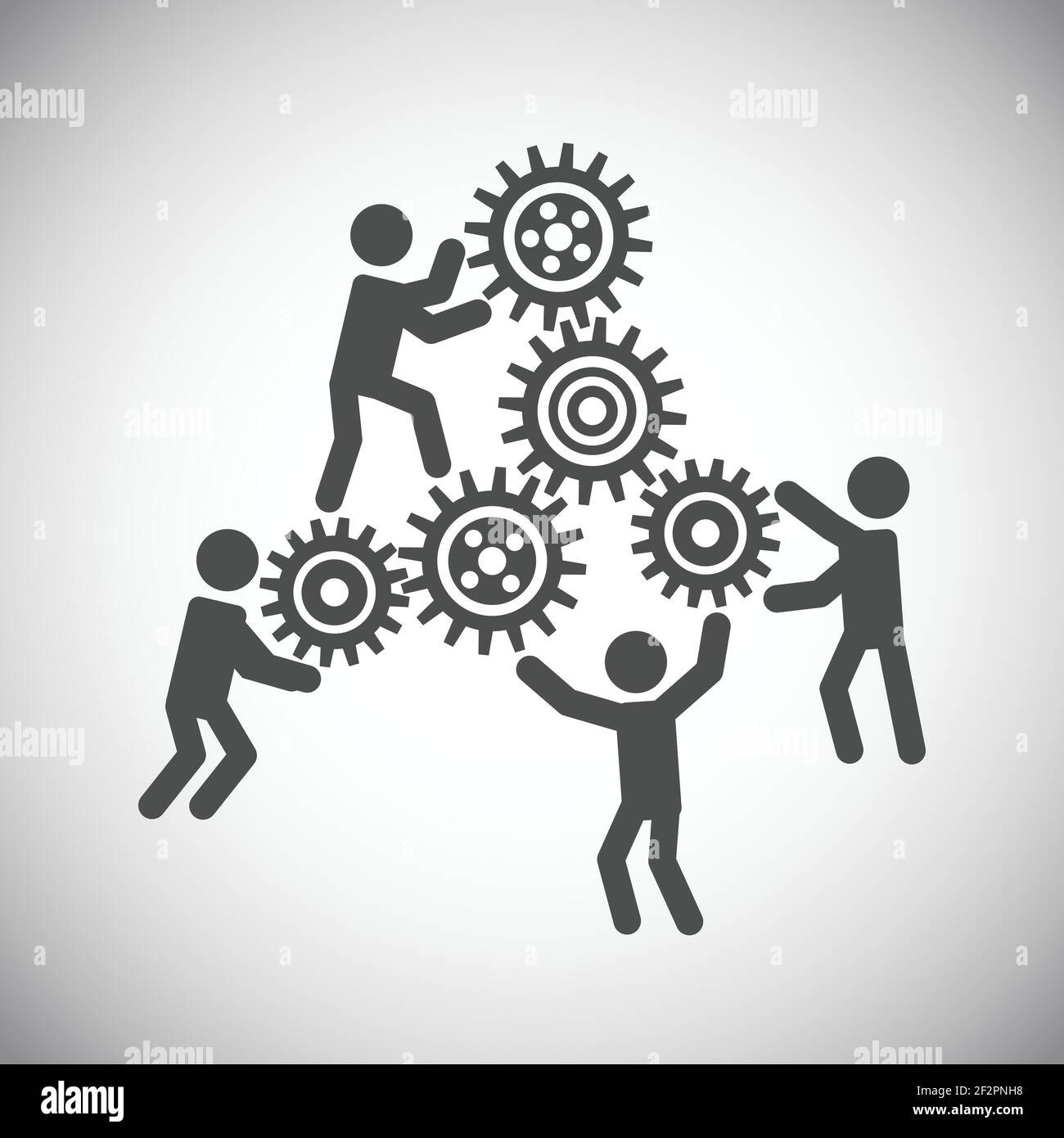 Gear cog wheels teamwork working people collaboration concept vector ...