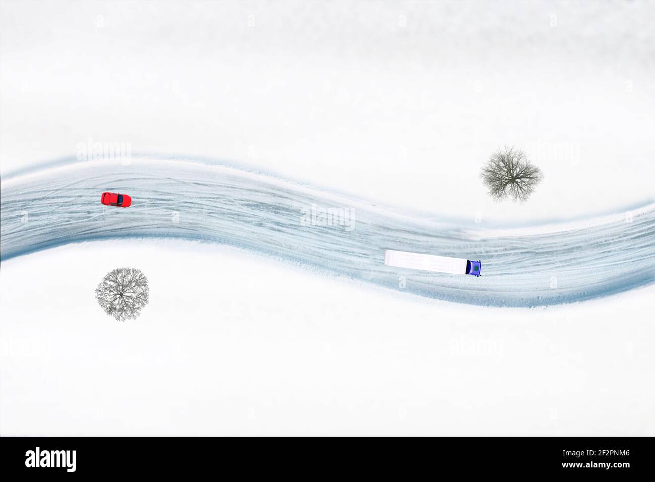 Birds eye view cars trucks hi-res stock photography and images - Alamy