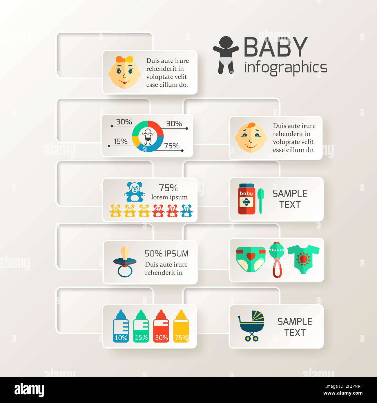 Baby child infographic design layout with newborn content vector ...