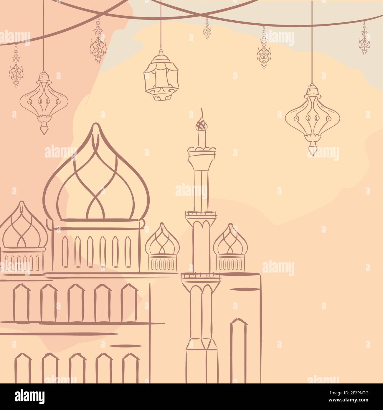 eid mubarak temple with lanterns Stock Vector Image & Art - Alamy