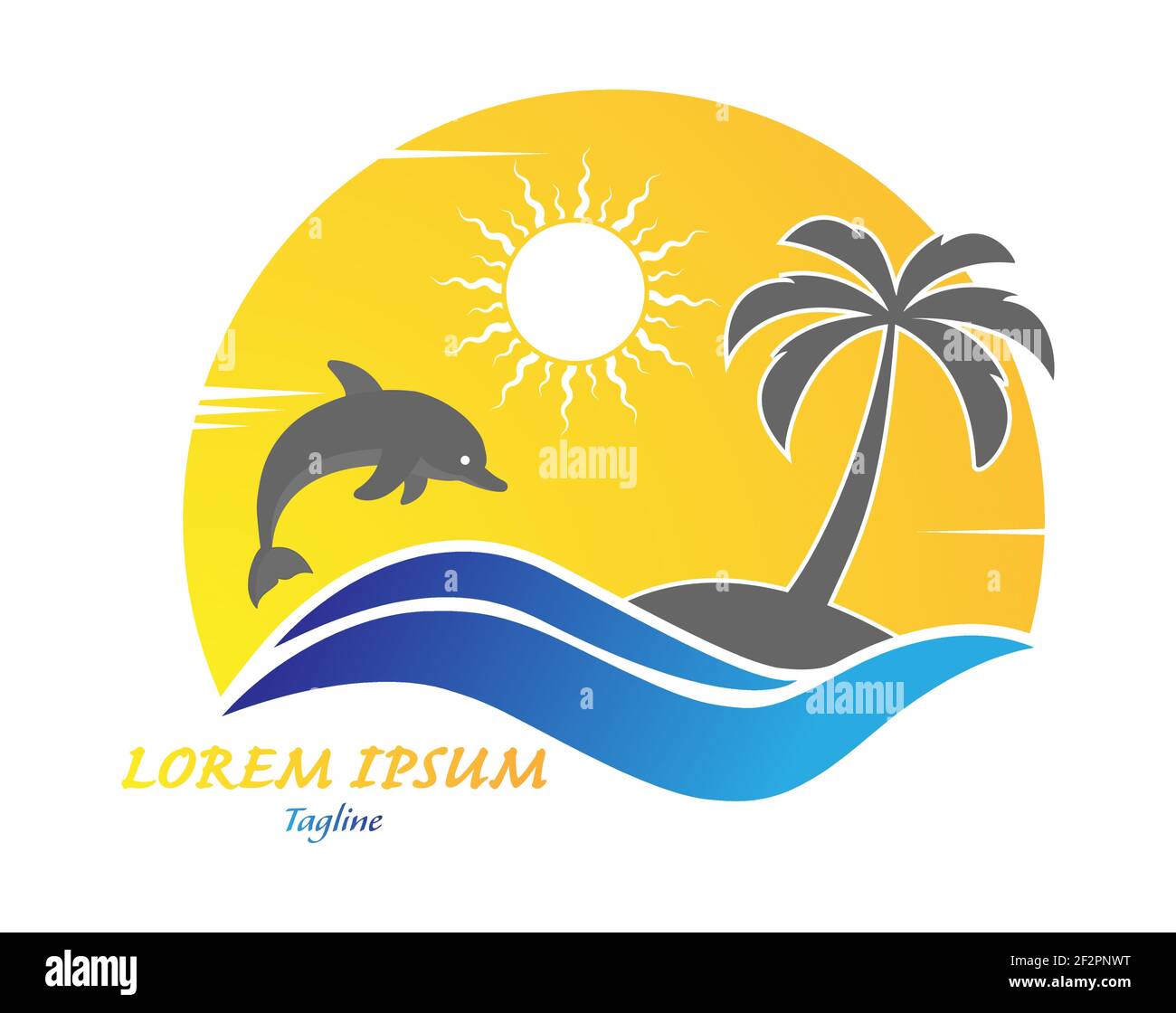 Wave Palm Tree Logo