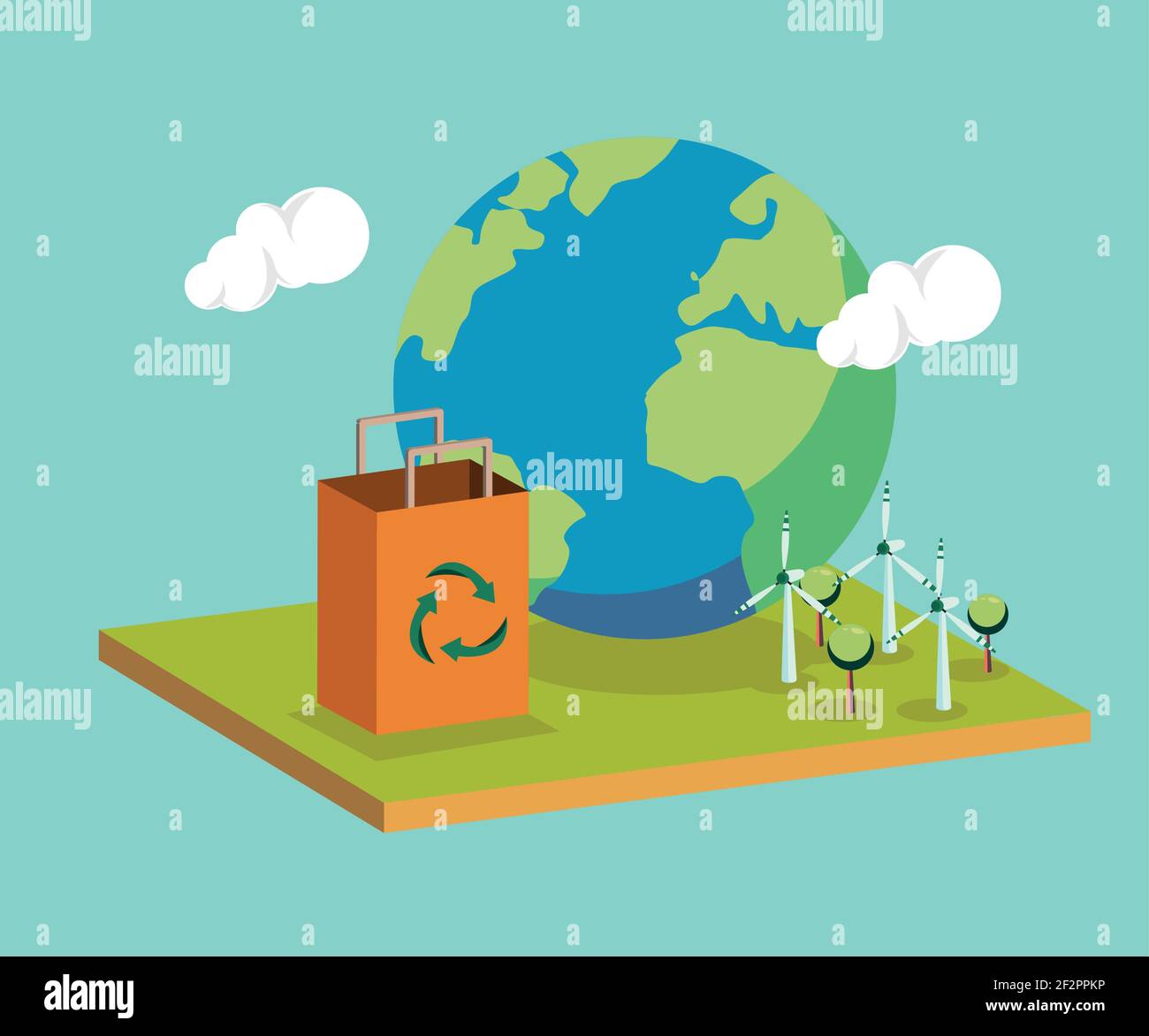 isometric ecological system with buildings Stock Vector Image & Art - Alamy