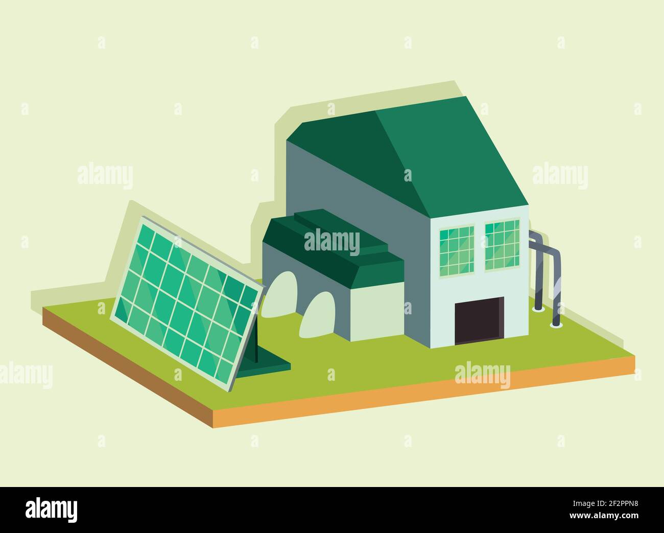 isometric ecological system with house Stock Vector Image & Art - Alamy
