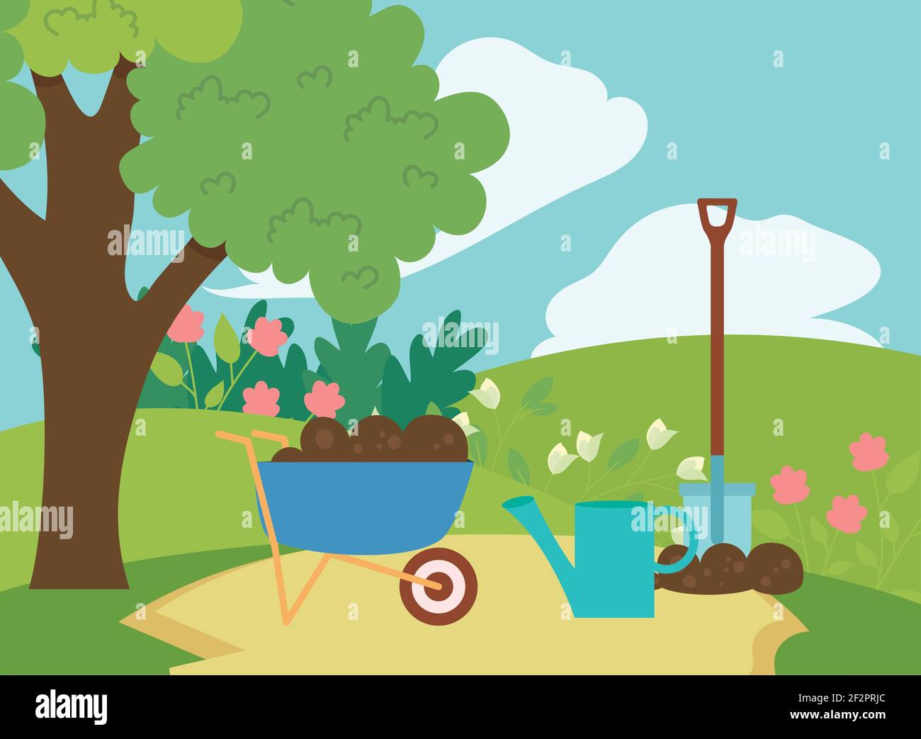 Can on wheelbarrow Stock Vector Images - Alamy