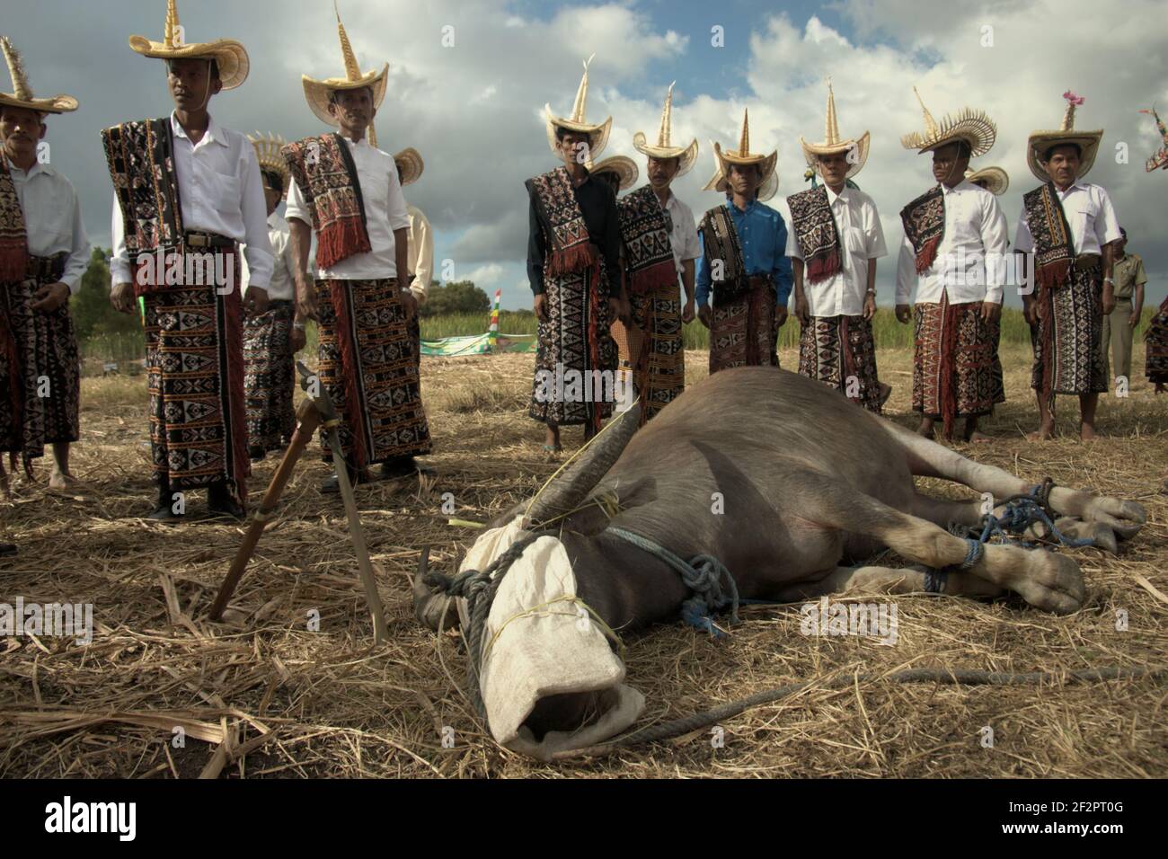 A group of men in traditional attire, representatives of traditional ...