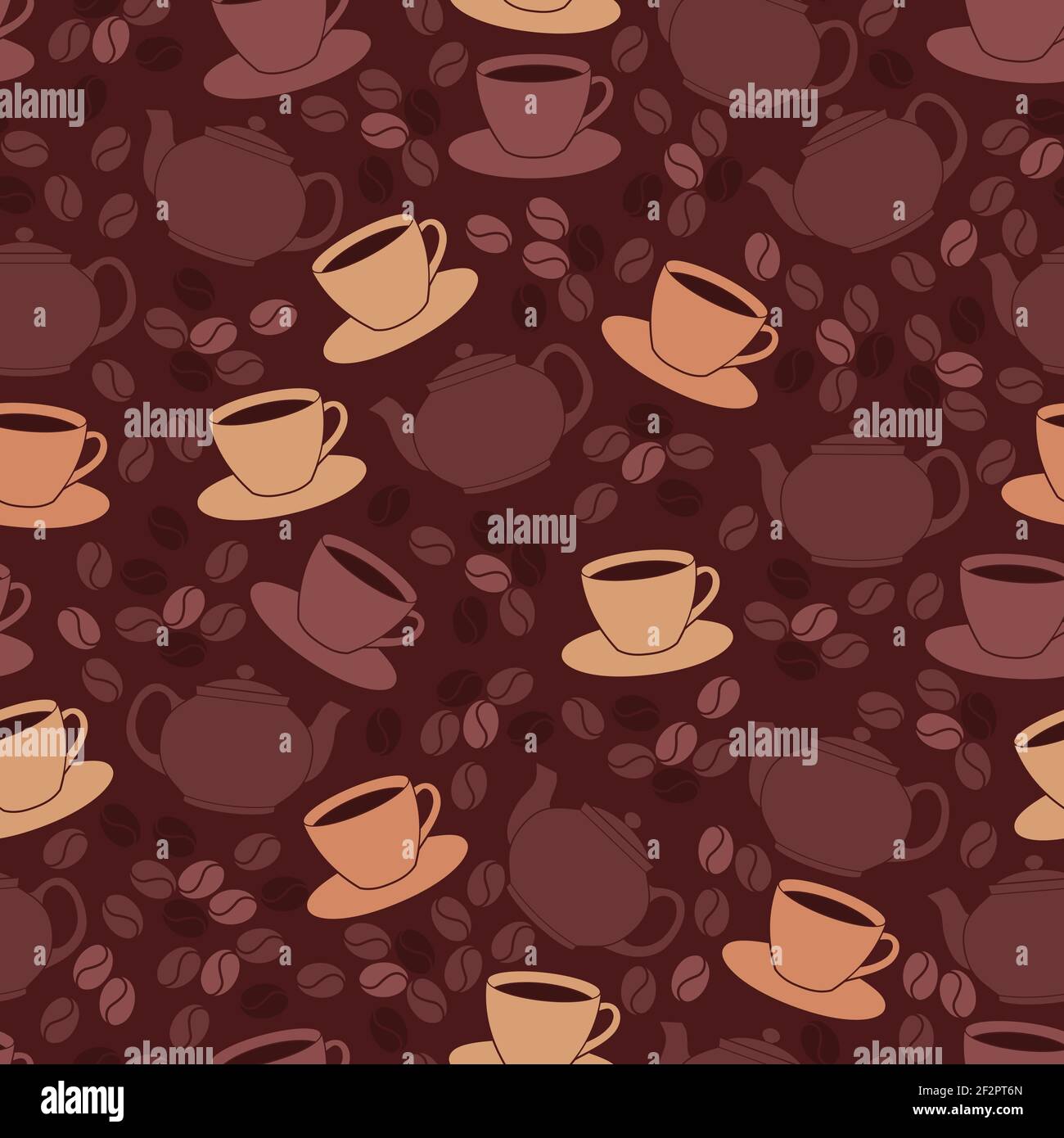 Restaurant cafe seamless pattern with coffee cup and beans vector ...