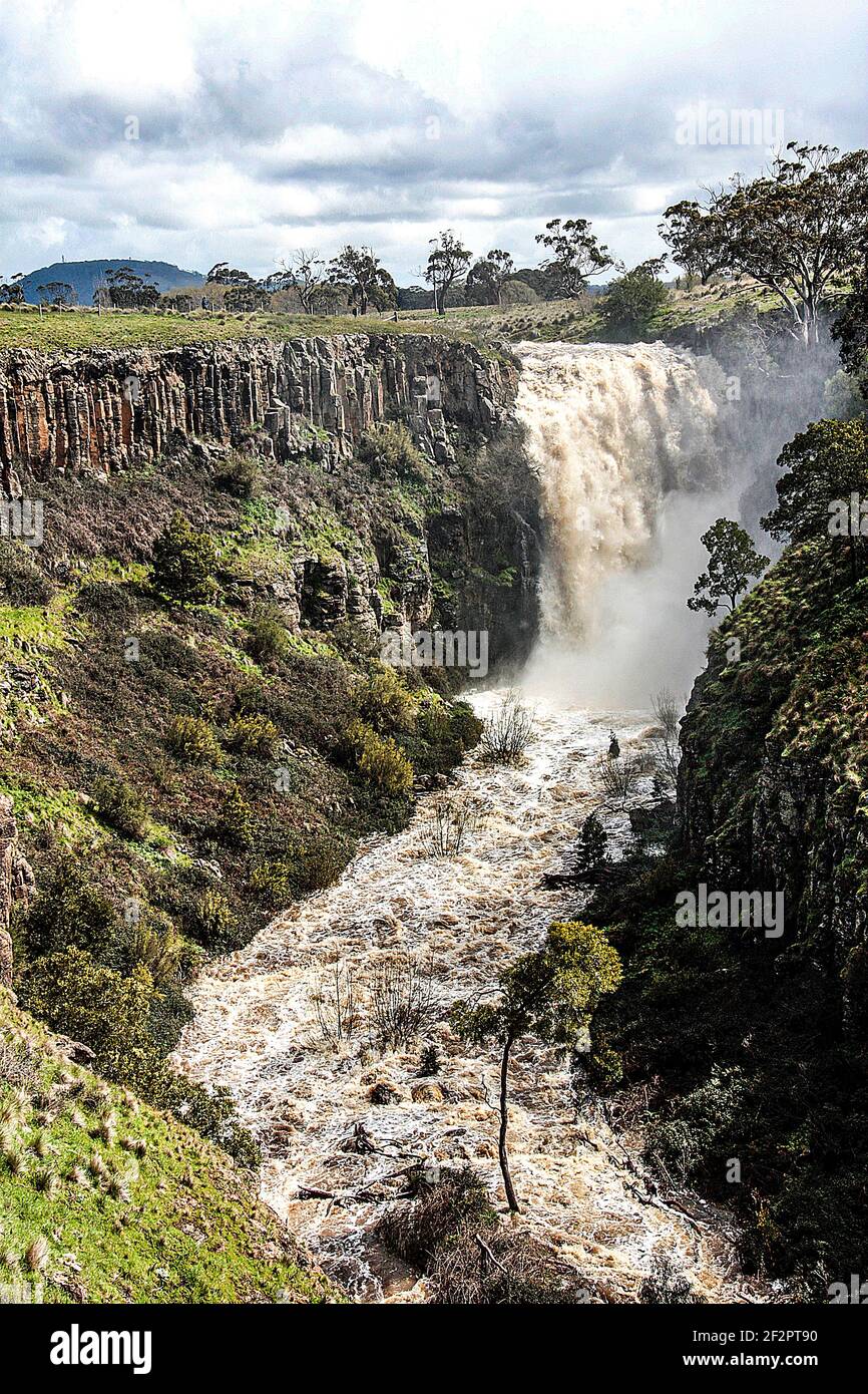 Waterfall after heavy rain Stock Photo - Alamy