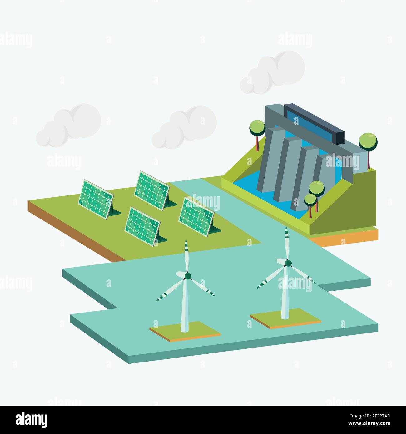 Dam system Stock Vector Images - Alamy