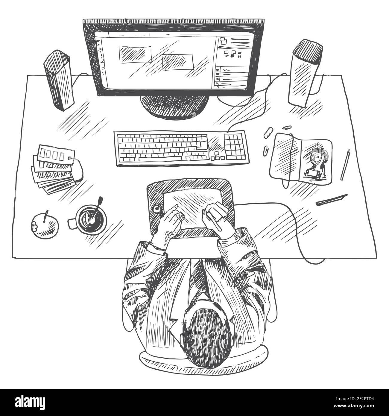 Person sitting top view Black and White Stock Photos & Images - Alamy