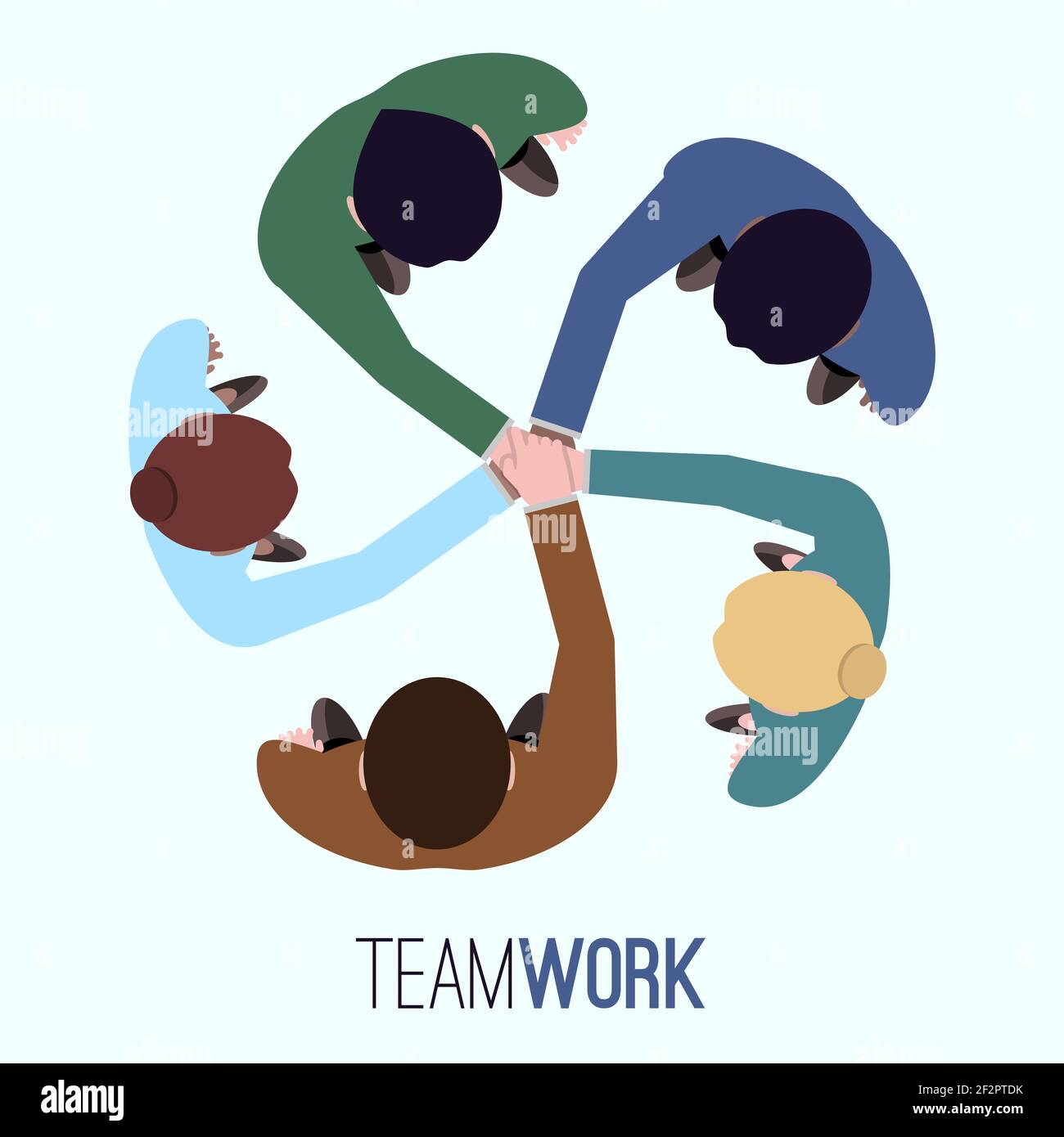 Business team teamwork concept top view people vector illustration ...