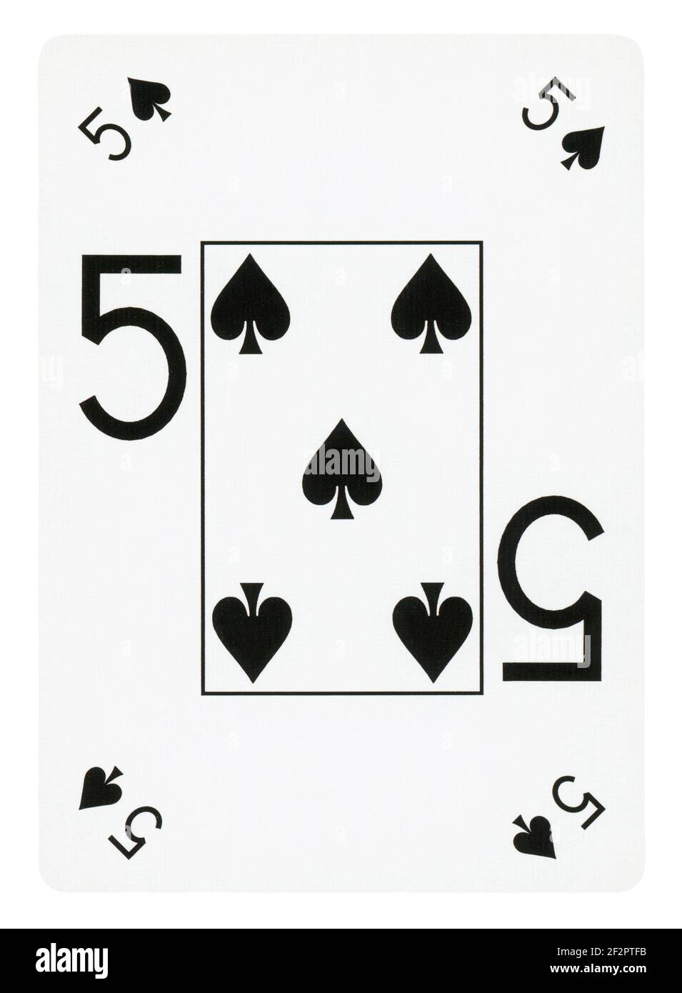 Five of Spades playing card - isolated on white (clipping path included ...