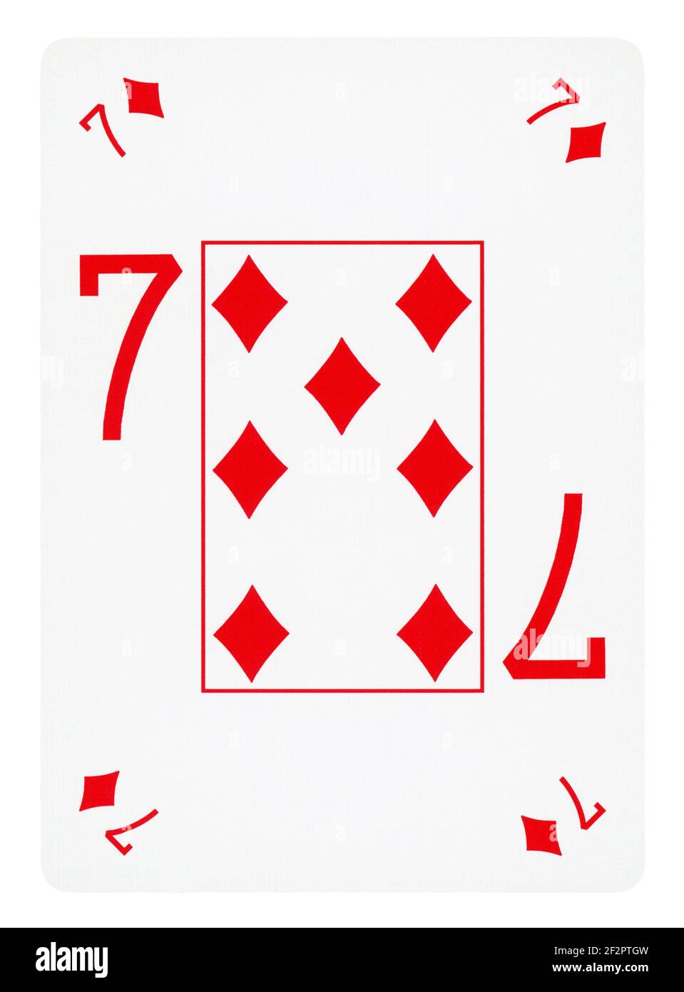 Seven of Diamond playing card - isolated on white (clipping path ...